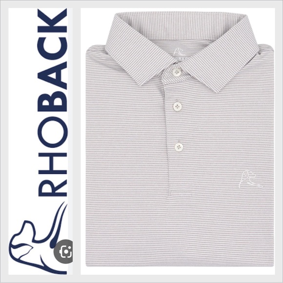 Rhoback | Shirts | Rhoback Gray Striped Polo Shirt | Poshmark
